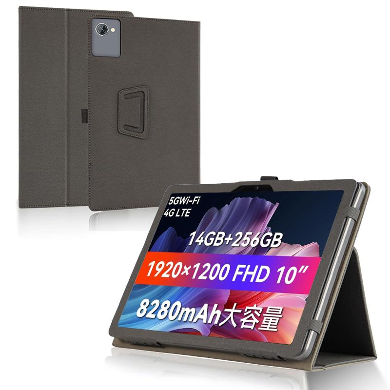 For Blackview Tab15 Pro ケース 10.51インチ タブレット 保護ケース 高級PU 全面保護 調節可能 防水防汚 衝突防止 薄型軽量 良い手触り Greerass 長持ち スタンド機能付き タブレット ケース (ブラ...
