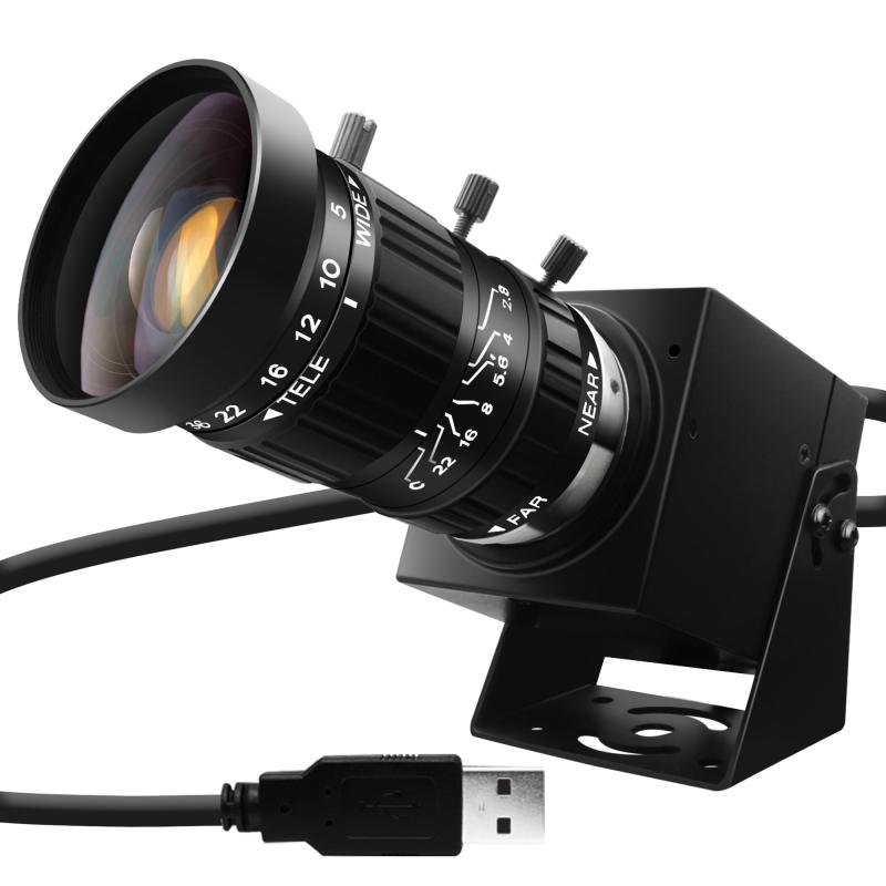 ELP 1080P 120fps マニュアルズームウェブカメラ1200万画素5-50mm可変焦点Webかめらコンピューター用12MP高速UVC USB2.0 PCカメラデスクトップコンピューター用産業用セキュリティカメラ10倍ズームレ120...