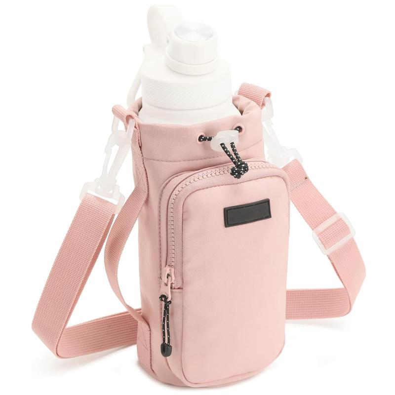 Refoiner 水筒カバー 大容量 水筒ホルダー 子供 大人 ペットボトル 収納 携帯用 水筒 バッグ 斜め掛け 手提げ スマホ収納ポケット付き 調節可能ストラップ 収納便利 通勤 通学 旅行 登山 フィ軽量で丈夫：ナイロン素材で作られた...