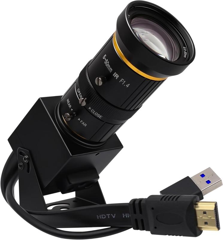 HDMI USB Camera 4K 60FPS ウェブカム USB3.0 10倍光学ズーム 5-50mmマニュアルフォーカスズームカメラ 2倍デジタルズーム ウェブカム パソコンカメラ ストリーミング ウェブカム ビデオ会議/授業用 Yo...