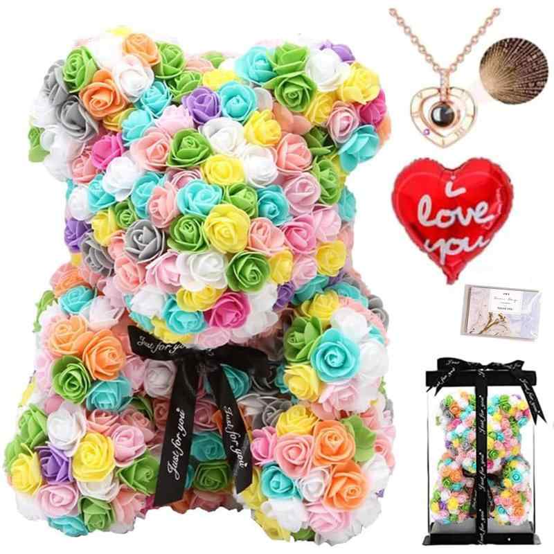 ローズ 花うさぎ 造花 バラウサギ インテリア 薔薇 花束 花びら おしゃれ 枯れない花 誕生日プレゼント 手作り 彼女 ブライダルシャワー 卓上置き ぬいぐるみ 母の日 記念日 クリスマス バ