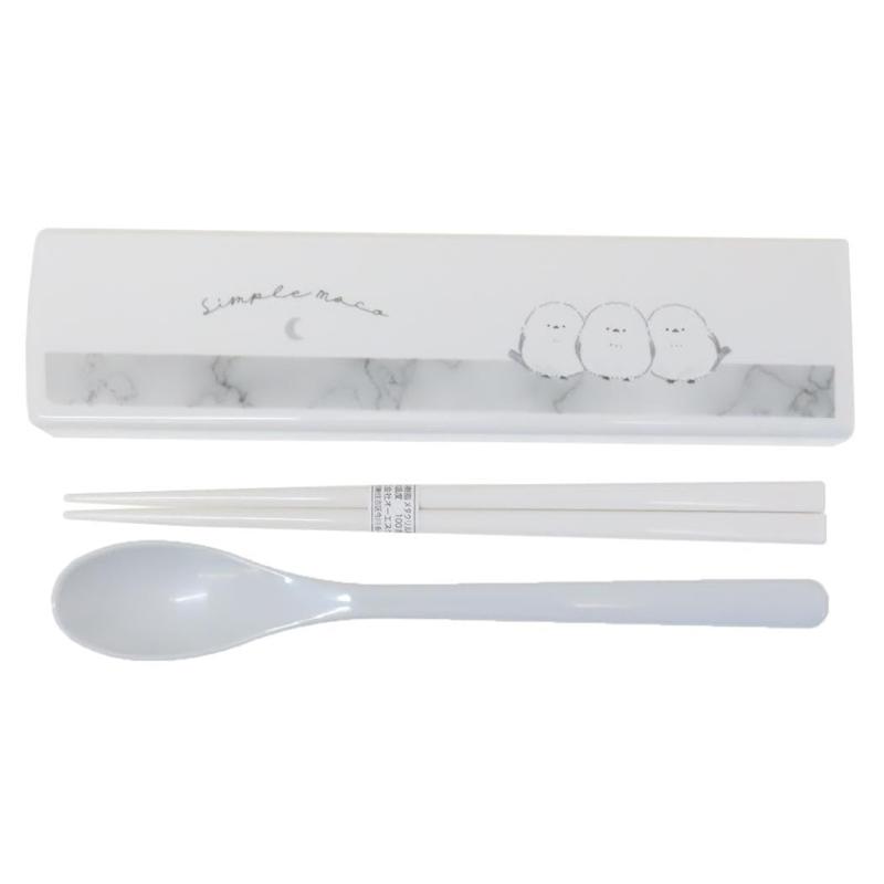 SIMPLE MOCO[コンビセット]おはし＆スプーンのツインセット スライド式/新入学シンプルモコのかわいいランチ雑貨シリーズランチ カトラリー/お弁当 グッズ/手作り 弁当/お弁当箱/箸 ケース弁当 おしゃれ 生活雑貨　仕事 一人暮らし...