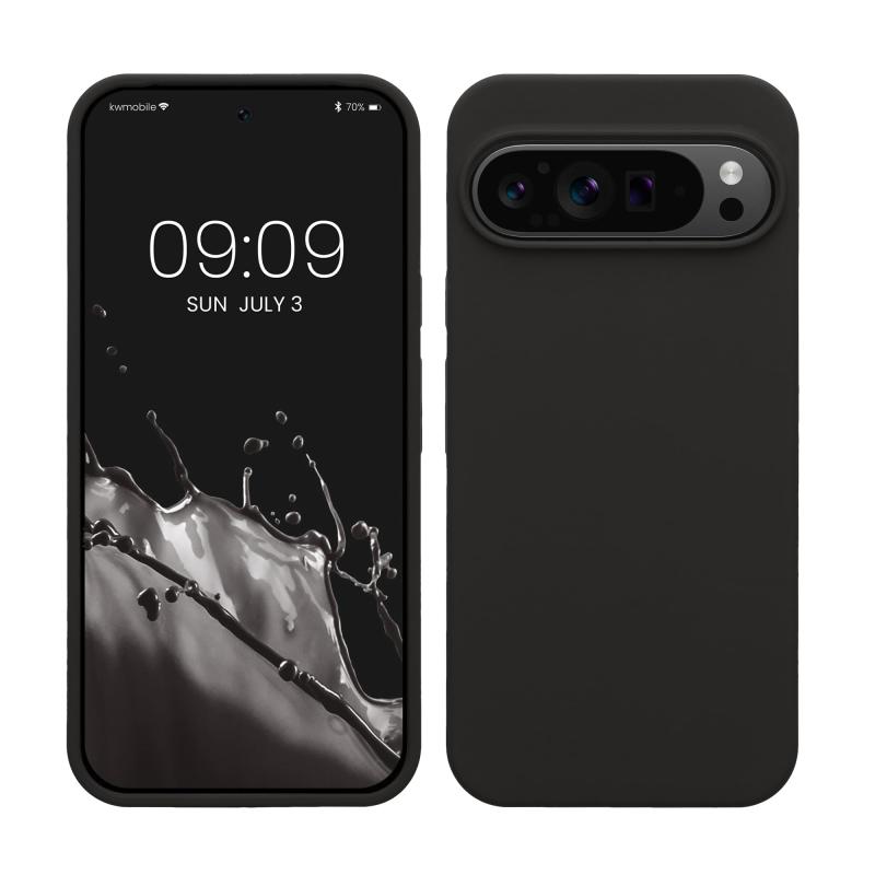 kwmobile スマホケース Google Pixel 9 Pro XL対応 ケース - TPU リキッド シリコン カバー - 耐衝撃 傷防止 サラサラ Case 黒色マットぴったり: Google Pixel 9 Pro XL対応リキ...