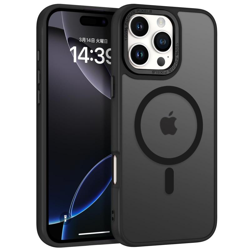 Telaso iPhone 16 Pro Max 用ケース Mag safe対応 アイフォン 16 Pro Max用 ケース マグセーフ対応 iPhone 16 Pro Max ケース 防滑 落下防止 ストラップホール付き レンズ保護 傷つ...