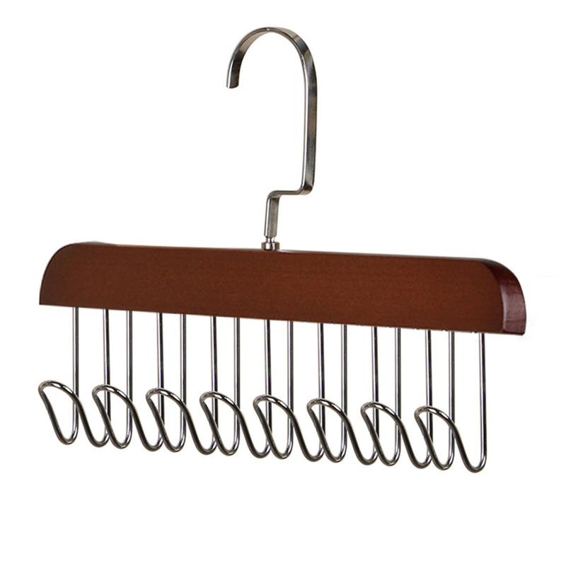 ネクタイハンガー ベルトハンガー 【8本収納】 ベルト収納 360度回転 ネクタイ物干し 落下防止 おしゃれ ベルト ネクタイ スカーフ キャミソール (ブラウン) [並行輸入品]