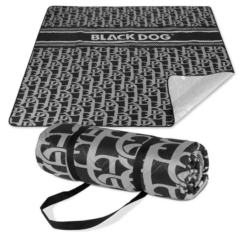 BLACKDOG レジャーシート 厚手 200×200cm 表面防撥水 裏面防水 200g綿充填 超音波シリーズ テントマット インナーシート 一体型で携帯便利 オリジナルデザイン【200x200の快適サイズ】縦200cm×横200cmの広...