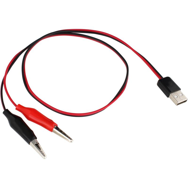 Kaito Denshi(海渡電子) USB電源ケーブル みのむしクリップ ワニ口 加工用 2線 配線 電源供給 給電 5V 修理 電子工作 自作 DIY 5V オス端子 60cmUSB（5V）ポートから簡単に電源を引き出して、5V対応デバ...