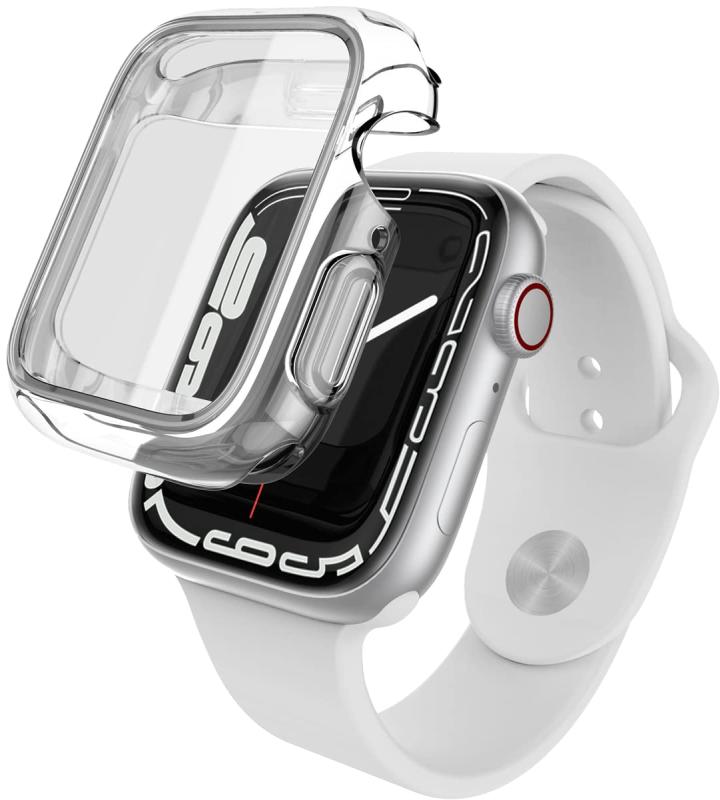 【RAPTIC】 Apple Watch Series 7 45mm 対応 ケース クリア 全面保護 耐衝撃 カバー 衝撃 吸収 クリアケース 薄型 スリム 透明 カバー シンプル クリアカバー Appleウォッチ 透明ケース 保護カバー [ ア