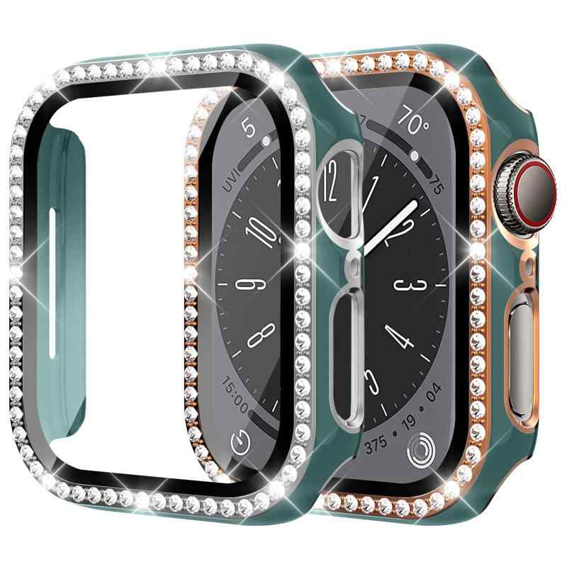 【2枚入り 】ダイヤモンドケース コンパチブル Apple Watch 8/7 41mm 45mm for Apple Watch SE/6/5/4 40mm 44mm、コンパチブル アップルウォッチ カバー キラキラ 可愛い レディース、...