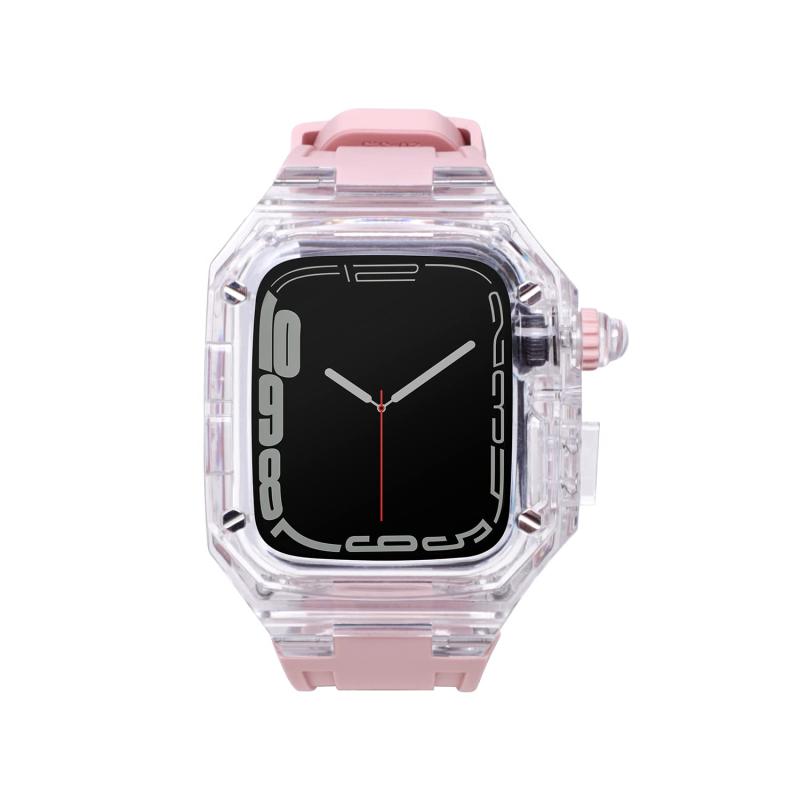 コンパチブル アップルウォッチバンド 41mm 40mm バンパーケース付き 頑丈な透明保護カバーApple Watch スポーツバンドiWatch Series SE第2世代 8/7/SE/6/5/4黄変しにくいケース耐衝撃【対応機種＆サ...