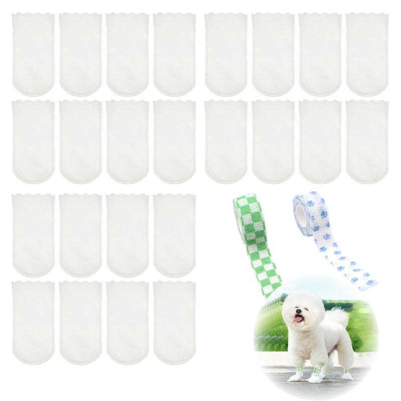 FujiFrugal 犬 靴 犬用靴下 40枚入り使い捨てブーツ 犬靴 ドッグブーツ 防水 汚れ防止 肉球保護 足保護 脱げない 犬用シューズ 調節可能 猫 犬用 小型犬 中型犬 お出かけ お散歩 履かせやすい【サイズ】S：全長約14cm、...