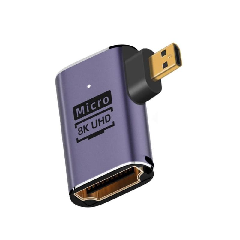 chenyang CY Micro HDMI 2.1 コンバーターアダプター Micro HDMIオス-HDMIメス 90度 直角 UHD 拡張コンバーターアダプターMicro HDMIアングルタイプ ポート周辺のスペースが限られていても、...
