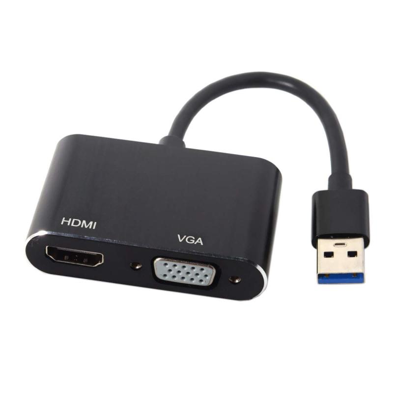 CHENYANG CY USB 3.0 &amp; 2.0 - HDMI &amp; VGA HDTV アダプターケーブル 外部グラフィックスカード Windows MacBook ノートパソコン用Windows7/8/10用HDMI VG...