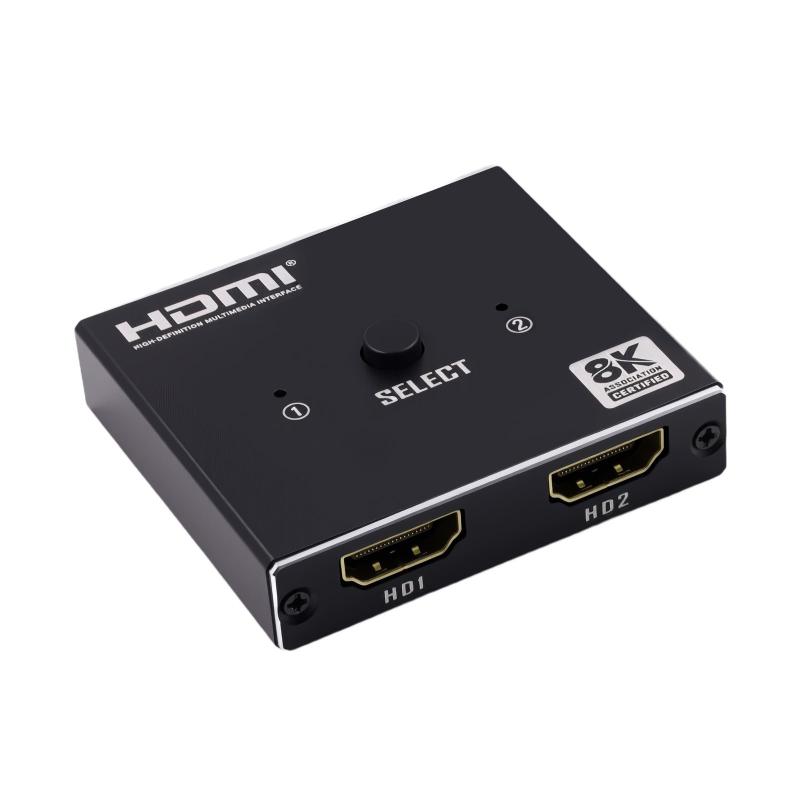 Duttek 8K HDMI 分配器 1入力2出力, HDMI 2.1 切替器 2入力1出力 サポート双方向、8K@60HZ HDR for Xbox シリーズ、PS5/PS4/PS3、Roku、Apple TV、PC、Fire Stick...