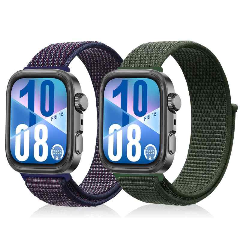 [RicYeel] バンド [2個セット] Huawei Watch Fit 4/4 Pro/Fit 3 対応 ナイロン製 替えベルト 編組ストラップ マジックテープ サイズ調節可能 通気 軽量 柔らかい 男女兼用 Huawei Watch...