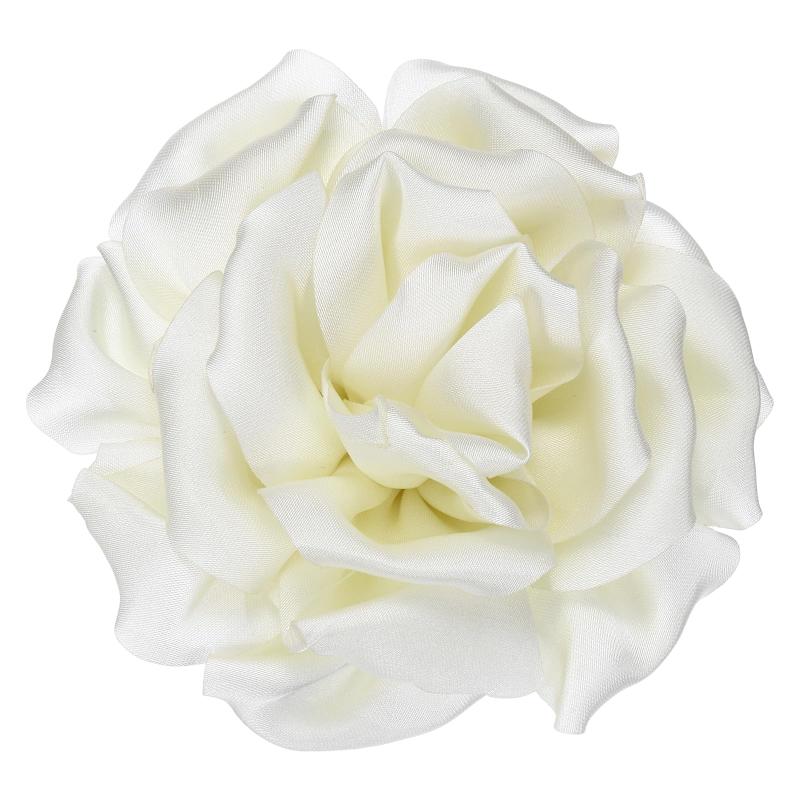 PATIKIL コサージュ ブローチピン バラ 牡丹 大きめ 2WAY クリップ 入学式 入園式 卒業式 女性用ウェディング パーティー 誕生日 ドレス装飾 ベージュ素材：サテンクロス；カラー：ベージュ；全体サイズ：10 x 10 cm /...