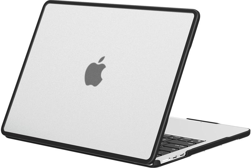 BlueSwan ケース用 MacBook Air インチ M3 M2 モデル2023-2024 リリース、ひび割れ防止ソフト 黒TPU バンパー + マット PC 指紋防止保護ラップトップ スリーブ