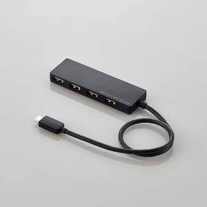 エレコム USB2.0HUB Type-C Aメス4ポート バスパワー 30cmケーブル ブラック U2HC-A430BBKUSB Type-Cコネクタは、オモテとウラがなく、向きを気にせず差し込み可能です。1万回の挿抜に耐える堅牢なコネク...