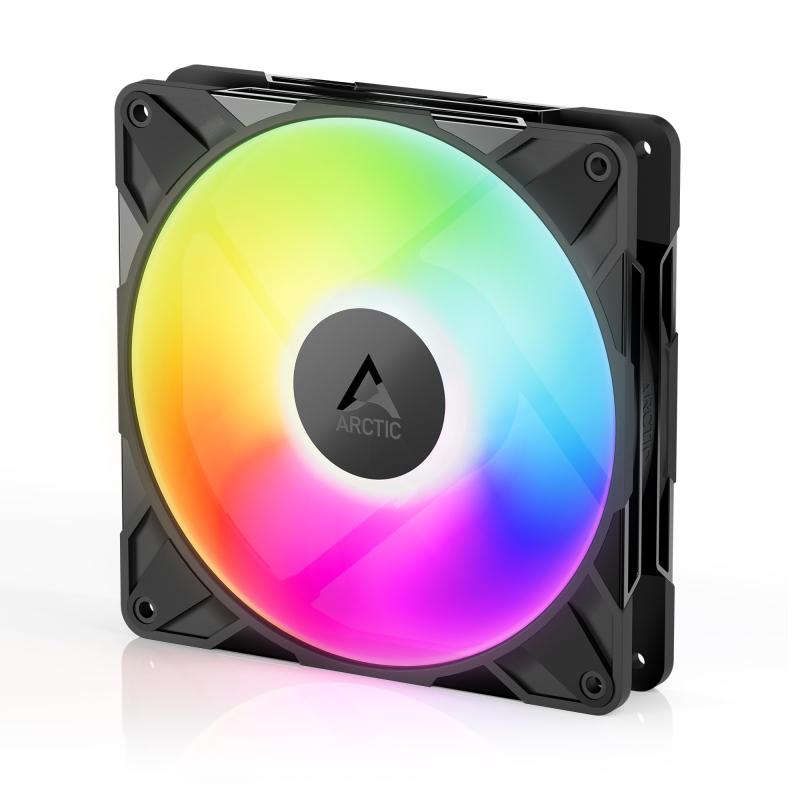 ARCTIC P14 Pro A-RGB (ブラック) - 強力なプレミアムファン、Yケーブルスプリット付き140mm PWMファン 400-2500 RPM、0 RPM <5%PWM、5V デジタルRGB、流体ダイナミックベアリング...
