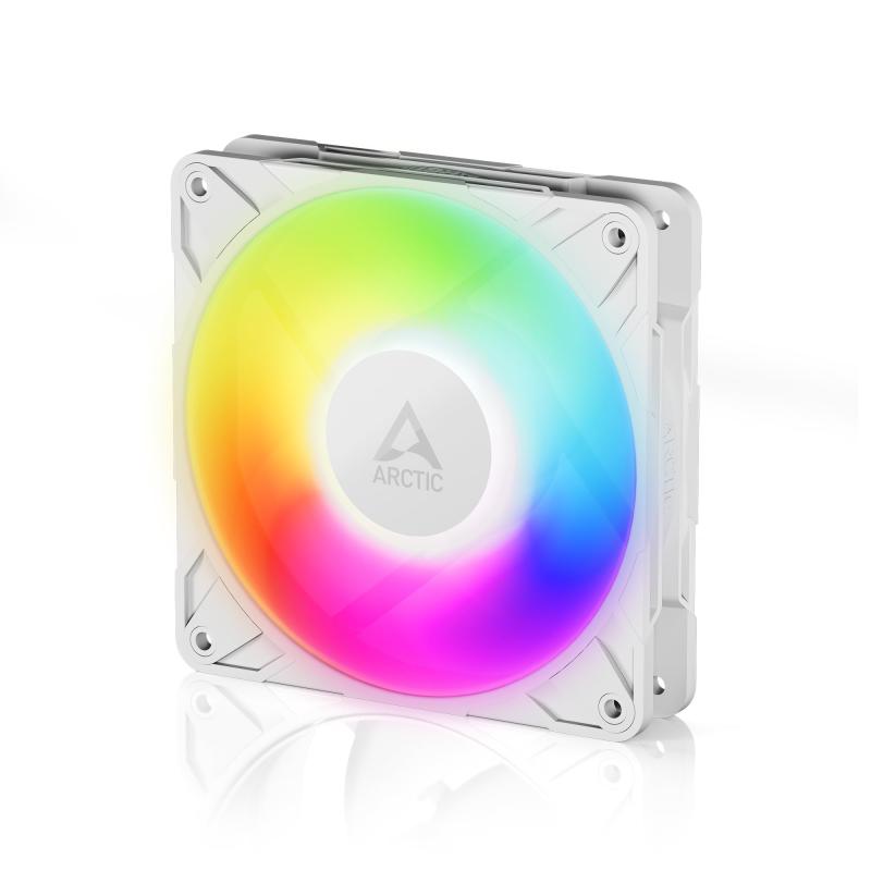 ARCTIC P12 Pro A-RGB (ホワイト) - パワフルなプレミアムファン 120mm PWMファン Yケーブルスプリッター付き 600~3000RPM 0RPM <5%PWM 5V デジタルRGB 流体ダイナミックベアリ...