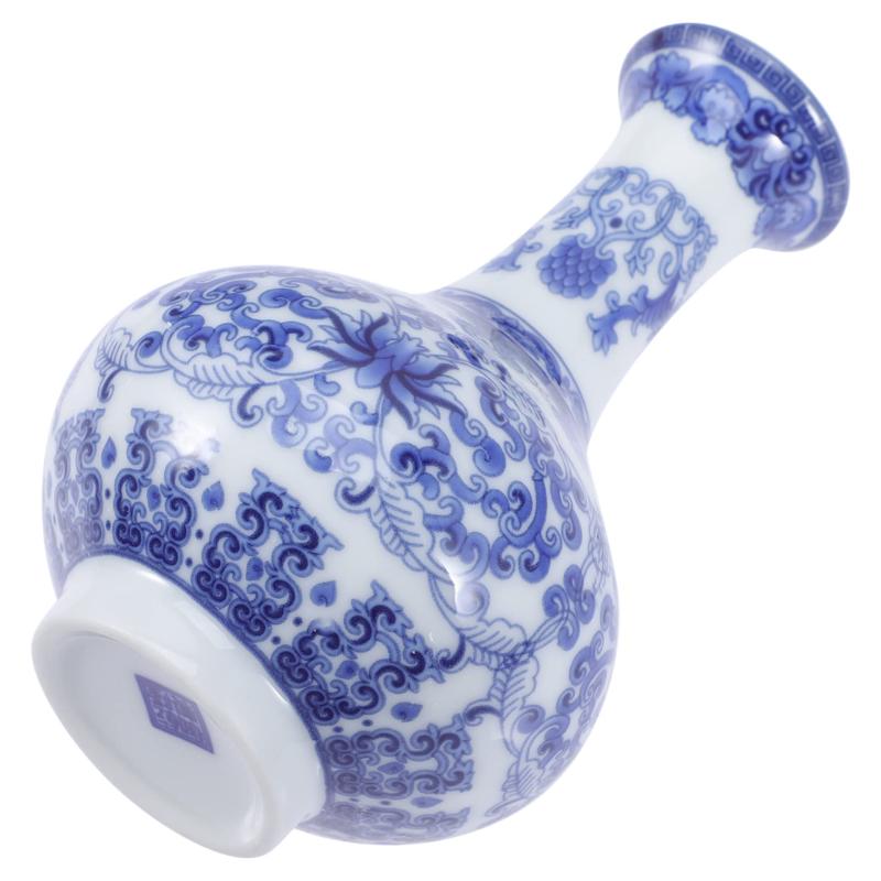 VORCOOL 2点 青 白 磁器 花瓶 花 装飾品 シノワズリ 装飾品 シノワズリ 花瓶 花 花瓶 水耕栽培 花 花瓶 花柄 アレンジメント ホルダー 陶器 容器 家庭用品絶妙なフラワー コンテナ - この装飾的な花瓶は、生花を植えるだけ...