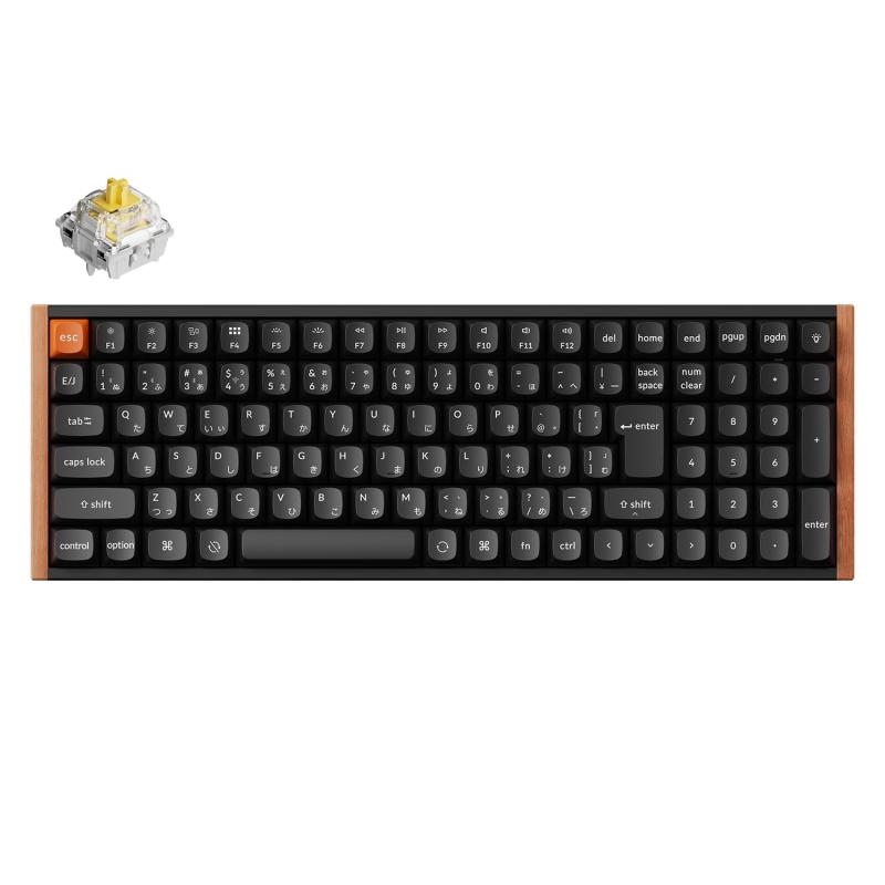 【】Keychron K4 Max バージョン2 96%レイアウト 木目フレーム QMKカスタムメカニカルキーボード ワイヤレス2.4GHz/Bluetooth/有線対応 JISレイアウト ホワイトバックライト Keychron Silen...