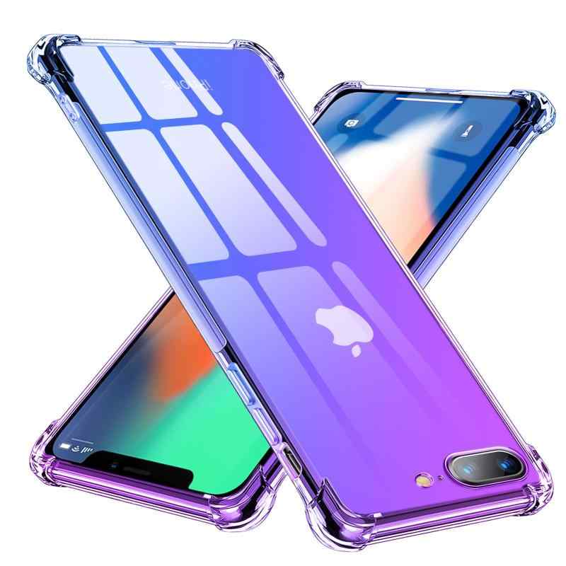 TMUJWS iPhone 8 Plus/iPhone 7 Plus 用ケース シリコン クリア グラデーション ソフト用ケース 薄型 軽量 アイフォン 7 plus 用カバー 耐衝撃 全面保護 tpu 四隅空気衝突防止 レンズ保護 擦り傷...