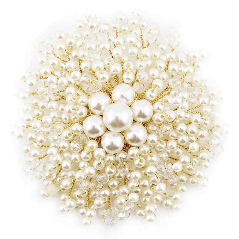 [ALA] コサージュ ブローチ 卒業式 入学式 パール 2way クリップ付き 穴が開かない 落下防止 ストッパー 紛失防止 フォーマル 花 フラワー 卒園式 入園式 ママスーツ レディース【商品サイズ】横　8cm x 縦　8cm　重さ　...