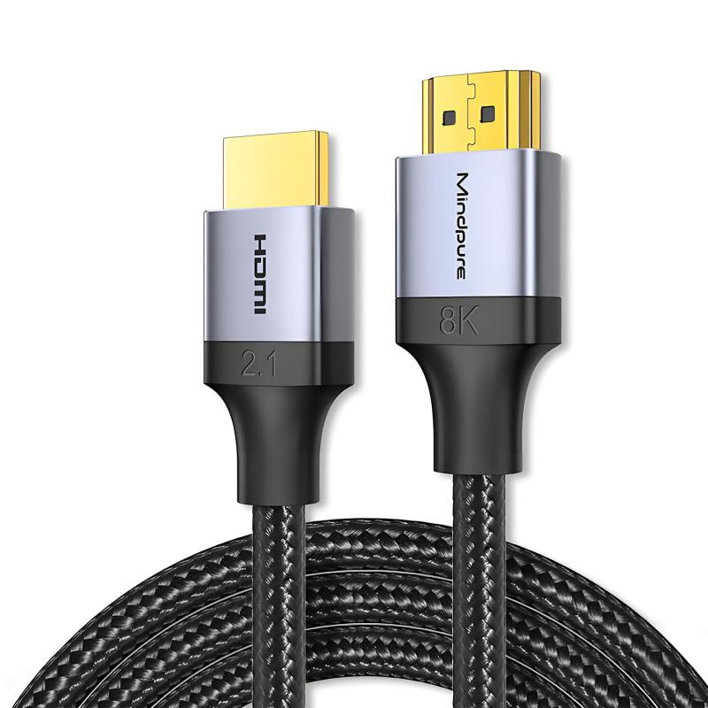 Mindpure 8K HDMI ケーブル HDMI2.1 規格 48Gbps 8K 60Hz/4K 144Hz/2K 240Hz 12bit 5.1/7.1ch ナイロン編み + アルミ合金 HDR10 VRR 対応 PS5/Xbox X...