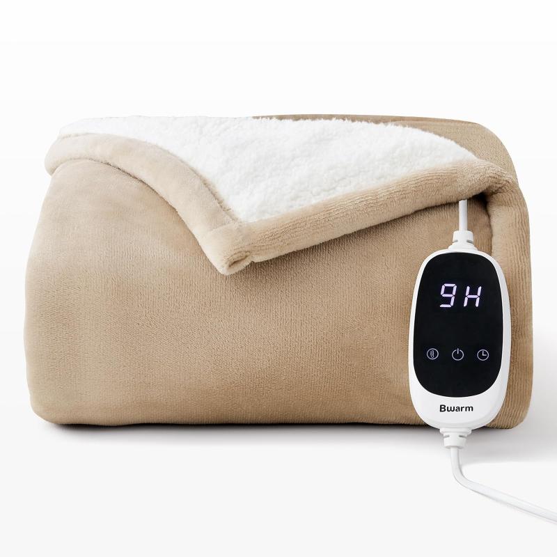 電気毛布 9段階温度調整 10段階タイマー機能 敷き 掛け兼用 節電 過熱保護 メモリー機能 省エネ 電気敷毛布、膝掛け、掛け布団として使用可能 速暖 電気敷き毛布多段温度調整＆記憶機能：Bwarm電気毛布は1〜9段階の温度調整が可能で、9...