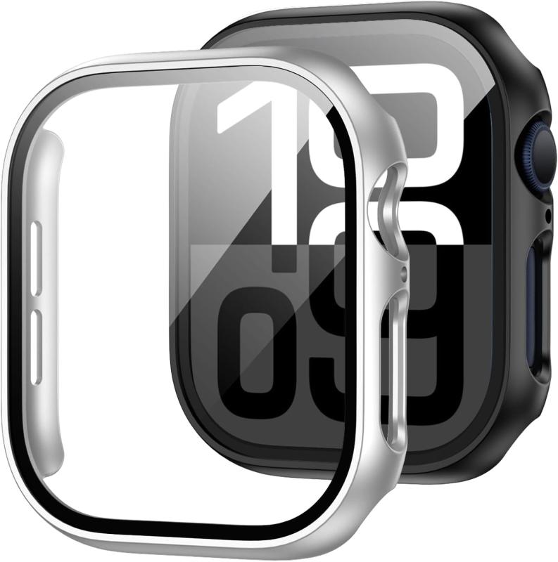 AIYYXX For apple watch 10 ケース 42mm ガラスフィルム+PCフレーム 一体型 アップルウォッチ10 カバー 42mm 対応 高透過率 キズ防止 指紋防止 簡単に取り付け・取 全面保護 appleウォッチカバー4...