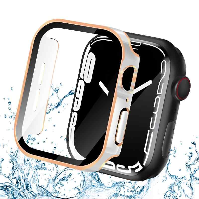 CABOBE 対応 Apple Watch ケース 44mm IP68 防水ケース 3D直角エッジデザイン メッキ加工 アップルウォッチSE2/SE/6/5/4 カバー Apple Watch SE2/SE/6/5/4 カバー 対応 アップ...
