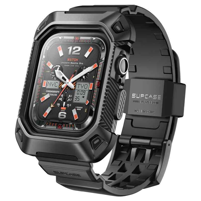 [SUPCASE] Apple Watch 10 46mm ケース バンド付き 一体 [ミリタリーグレードの保護] [傷防止] 頑丈なメンズカバー 調節可能なストラップバンド付き iWatch 10 46mm用 ブラック UBProシリーズ...