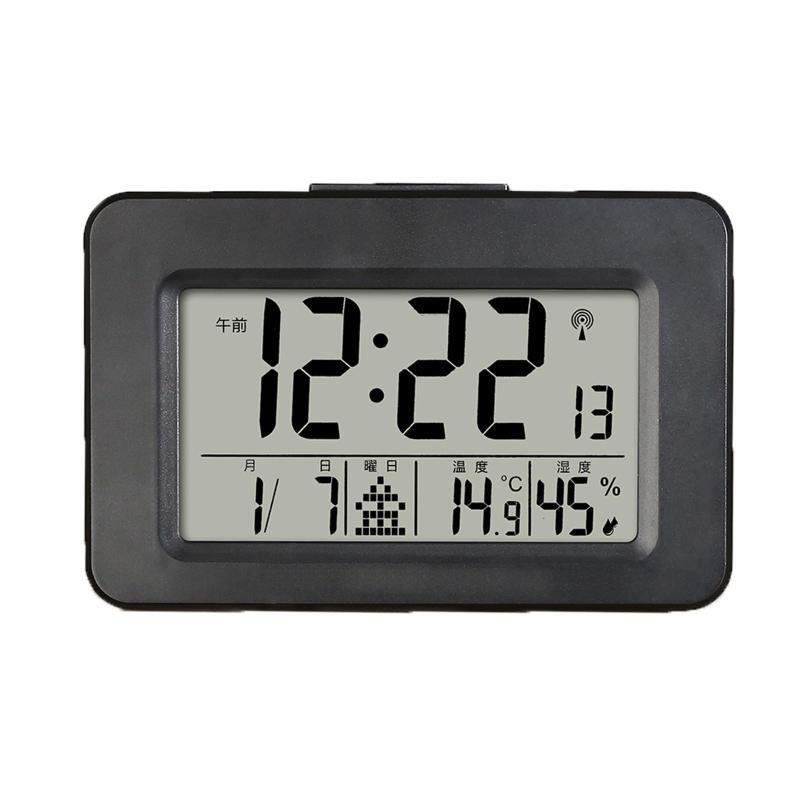 置き時計 目覚まし時計 電波 デジタル カレンダー 快適度 温度湿度表示