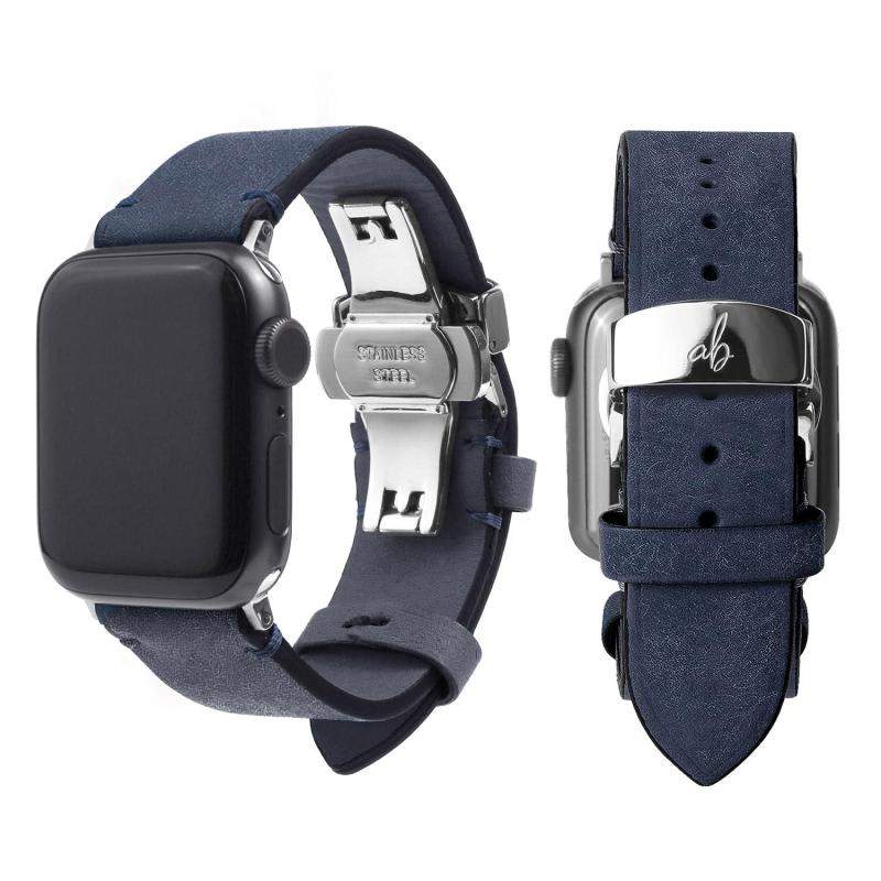 [アビィシグネチャー] Apple Watch用 バンド 本革 MARGOTイタリアンレザーバンド 日本製 42/41/40/38mm ネイビーイタリア老舗タンナーが手がけた、伝統製法の高級レザー「MARGOT」クラシックな品格を添えるヴィ...