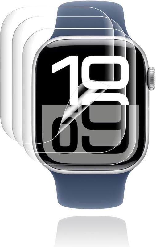 Gosento For Apple Watch Series 10 42MM フィルム アップルウォッチ10 42MM 全面保護フィルム 【3枚入り】非ガラス 高透過率 耐衝撃 防指紋 超薄 TPU保護フィルム 気泡ゼロ全面保護【対応機種】...