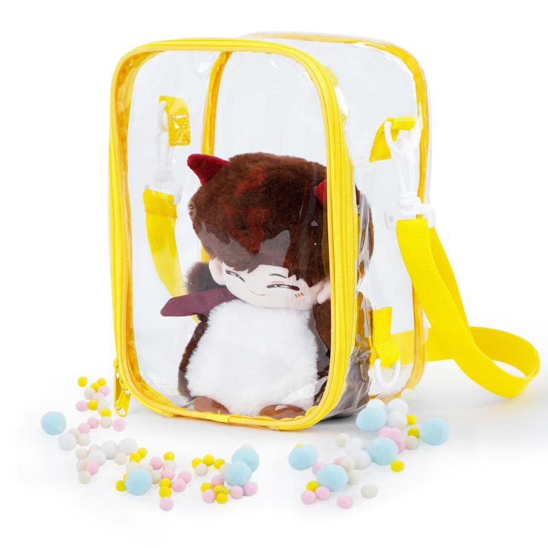 GNEGNI 痛バッグ ぬいぐるみポーチ PVC 全透明 大容量 見せバッグ 2つの携帯方式 取り出し便利 ぬいぐるみ おしゃれ 人形入れ 20-25cm📌【大容量＆透明デザイン】痛バッグ（人形なし） ✔ 【PVC+キャンバ...