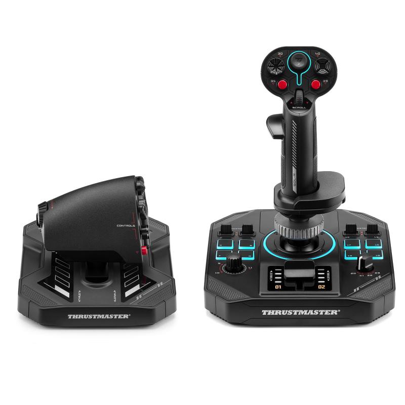 【】Thrustmaster Sol-R 4 HOTAS PC用ジョイスティック&amp;スロットルHOTASセット: 着脱式のフライトスティックを搭載したジョイスティック1台とスロットル1基を組み合わせたパッケージとして、合計58個のアク...