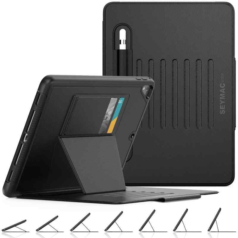 SEYMAC stock iPad(A16) 第11世代11インチ/第10世代10.9インチ専用耐衝撃ケース 多角度横置き調節 オートスリープ ペン収納 カード収納 強磁力全面保護カバー互換性:iPad 第6世代/第5世代9.7インチ(A1...