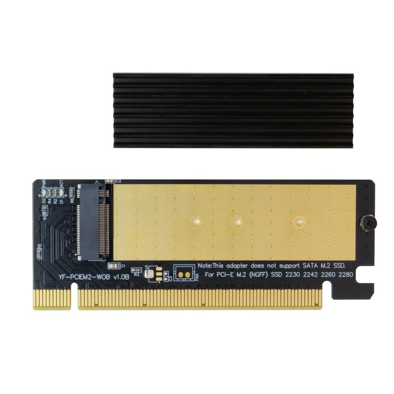 EZDIY-FAB M.2 PCIe NVMe 変換アダプター ヒートシンク付き・放熱設計 PCI Express x16スロット専用 M.2 SSD 2230/2242/2260/2280対応 NVMe &amp; AHCI両対応 デスク...