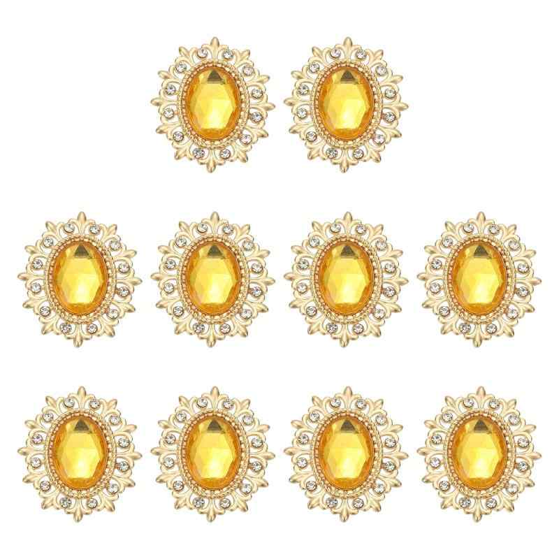 PATIKIL Rhinestone Buttons, Flatback Sew on Rhinestones with Metal Base Mirror Gems for Crafting Embellishments for Clot...