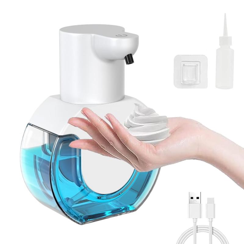 ソープディスペンサー ハンドソープ 自動 泡 吐出量4段階調 420ml 壁掛け ノータッチ オートディスペンサー 充電式 IPX5防水 ディスペンサー キッチン 洗面所などに適用 半透明ボトル【感度良い自動ソープデイスペンサー】赤外線セン...