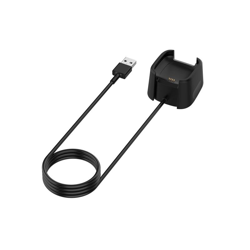 FitTurn Fitbit Versa 2 充電器交換用 USBデータ充電ドック 充電ケーブル/スタンド フィットビットVersa 2 Health &amp; Fitness Smartwatch用 3フィート 頑丈な電源コード (ブラ...