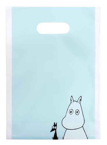 フェイスLBライトブルー/S/MP790・Size:SStyle:フェイスLB・本体サイズ:H250×W170×D60mm (7枚入)・きょとん顔のムーミンとソフスが可愛いビニール製の手提袋です・ちょっとしたお土産やおすそ分けのお配り用の小...