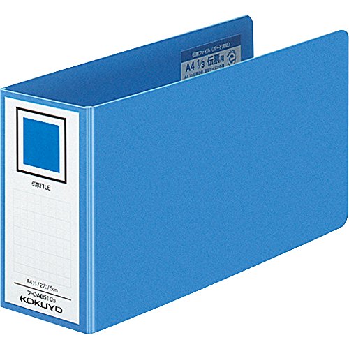 A4ブルー/A4 1/3/フ-DA6510B・パッケージ個数:1・【寸法】 65×237×120mm・【サイズ】 A4 1/3　【収容枚数】 500枚・【色】 青　【表紙】 色厚板紙商品紹介 ●色厚板紙製の伝票ファイルです。 ●汎用プリンタ...