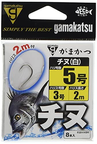 -/-/11990-5-3-07・パッケージ個数:1・号数:5・ハリス:3・入本数:8糸付 チヌ(白) 2M 5号-ハリス3.