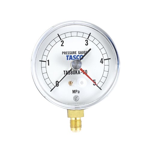 圧力目盛:0~5MPa-/75φ/TA148AF-250・Size:75φStyle:圧力目盛:0~5MPa・パッケージ個数:1・圧力目盛:0~5 MPa・圧力計径:75φ・接続口:1/4フレア・型番:TA148AF-250・撮影環境上、色...