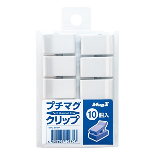 モダンホワイト/10個入/MPC-W-10P・パッケージ個数:1・D27mm×W17mm×H22mm 材質:ABS スチール フェライト磁石・【材質】ABS、スチール、フェライト磁石・【保持枚数】A4コピー用紙約30枚・【特長】大きく開きや...