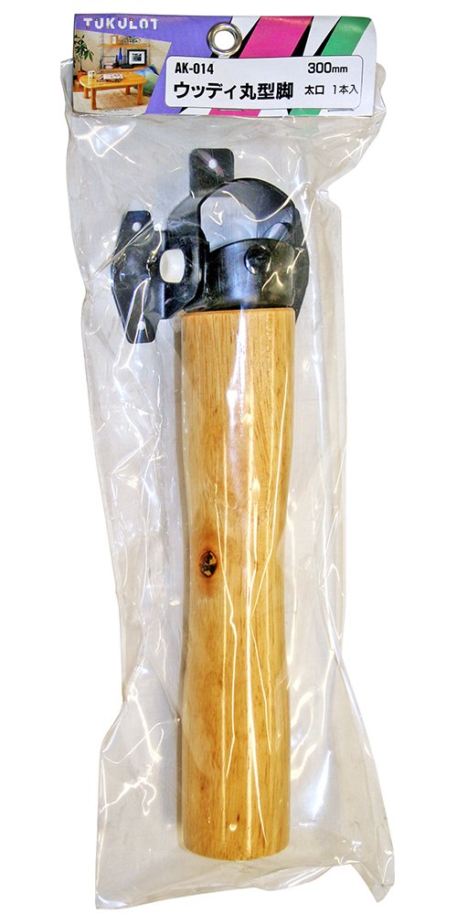 -/太口X300mm/AK-014・Size:太口X300mm・パッケージ個数:1・材質:天然木(アミノ樹脂塗装)・取付上の注意:取付の際は、木ネジのきく所に取付けてください食卓用のテーブル脚としてご使用下さい
