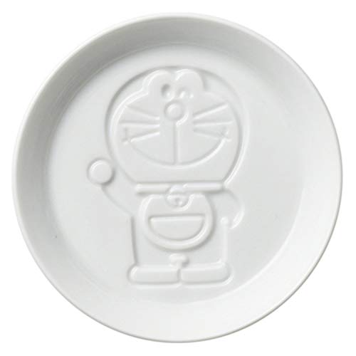 おしゃれホワイト/8cm/008151・PatternName:02.ハロー・パッケージ個数:1・醤油を入れると、ドラえもんが、ふんわり浮き出てて見える楽しい醤油皿・こどもも大人も、食べ進めることが楽しくなる小皿です・商品サイズ:約8×2c...